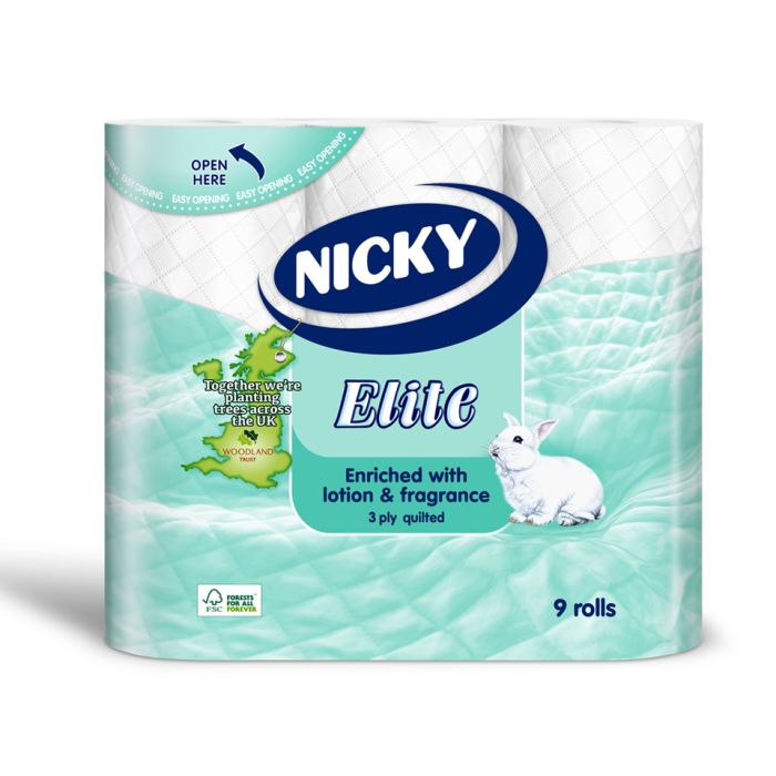Buy Nicky Elite 3ply Toilet Tissue Rolls-1x9 - Order Online From JJ ...